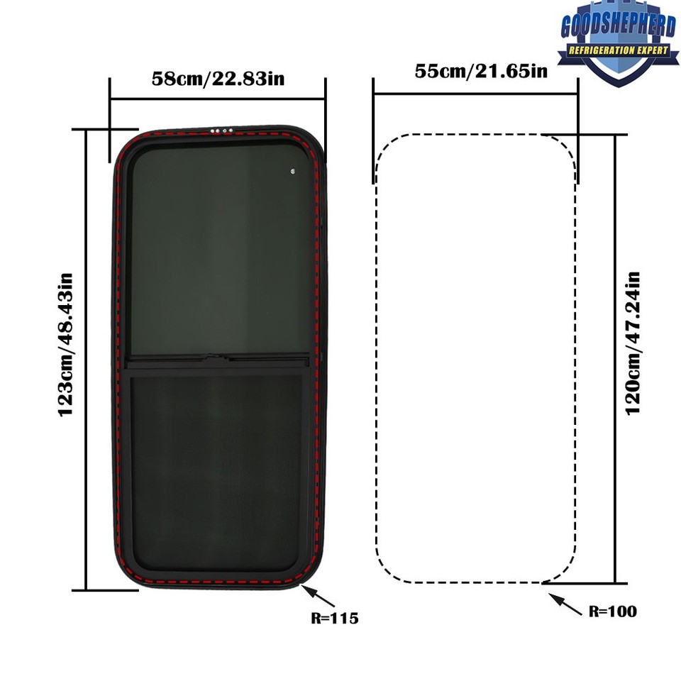 48" W × 22" H Horizontal Slider RV Camper Window Cargo Trailer w/Screen ...