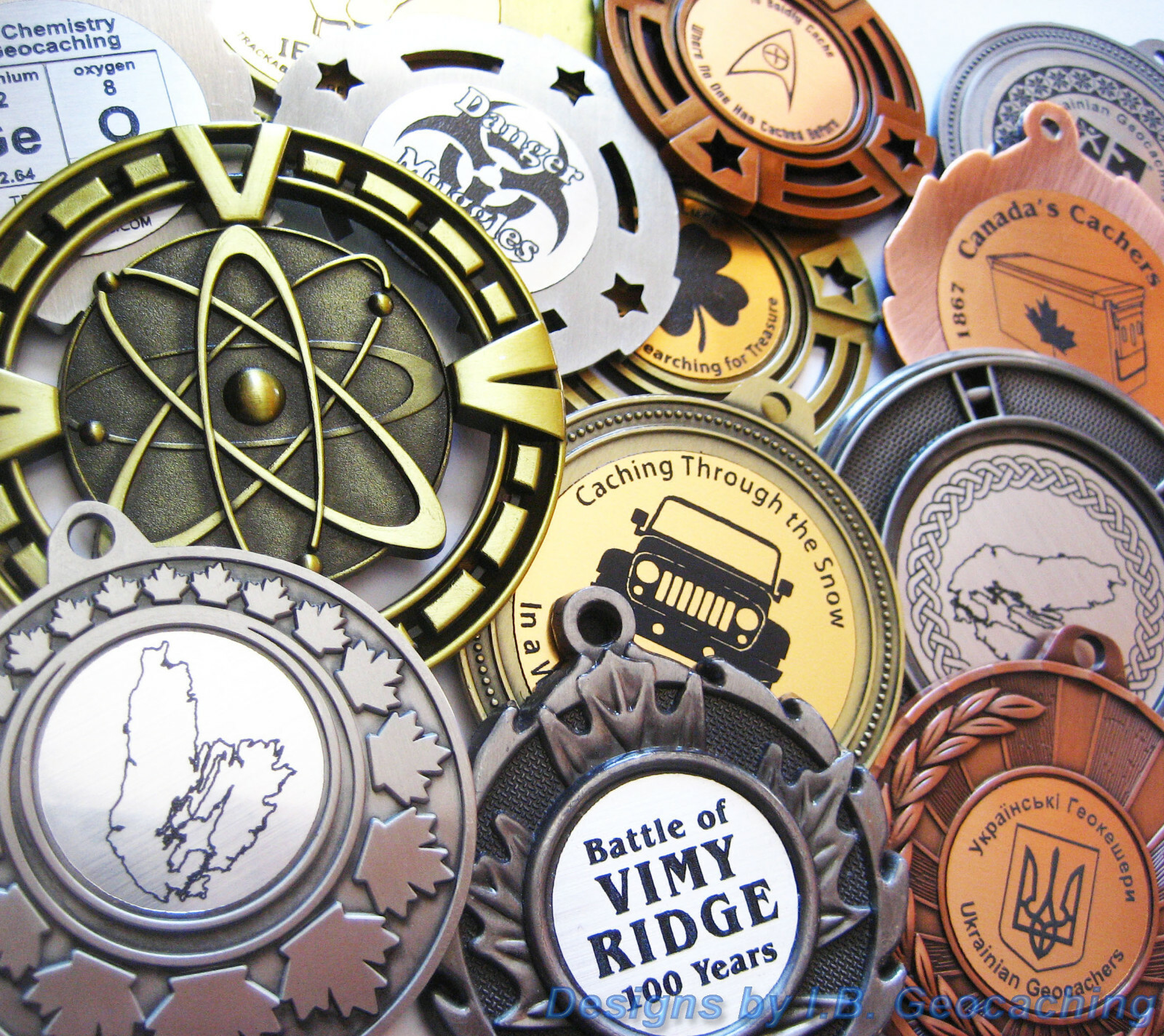 Three (3) Random Geomedal Geocoins (Unactivated Geocaching Trackables ...