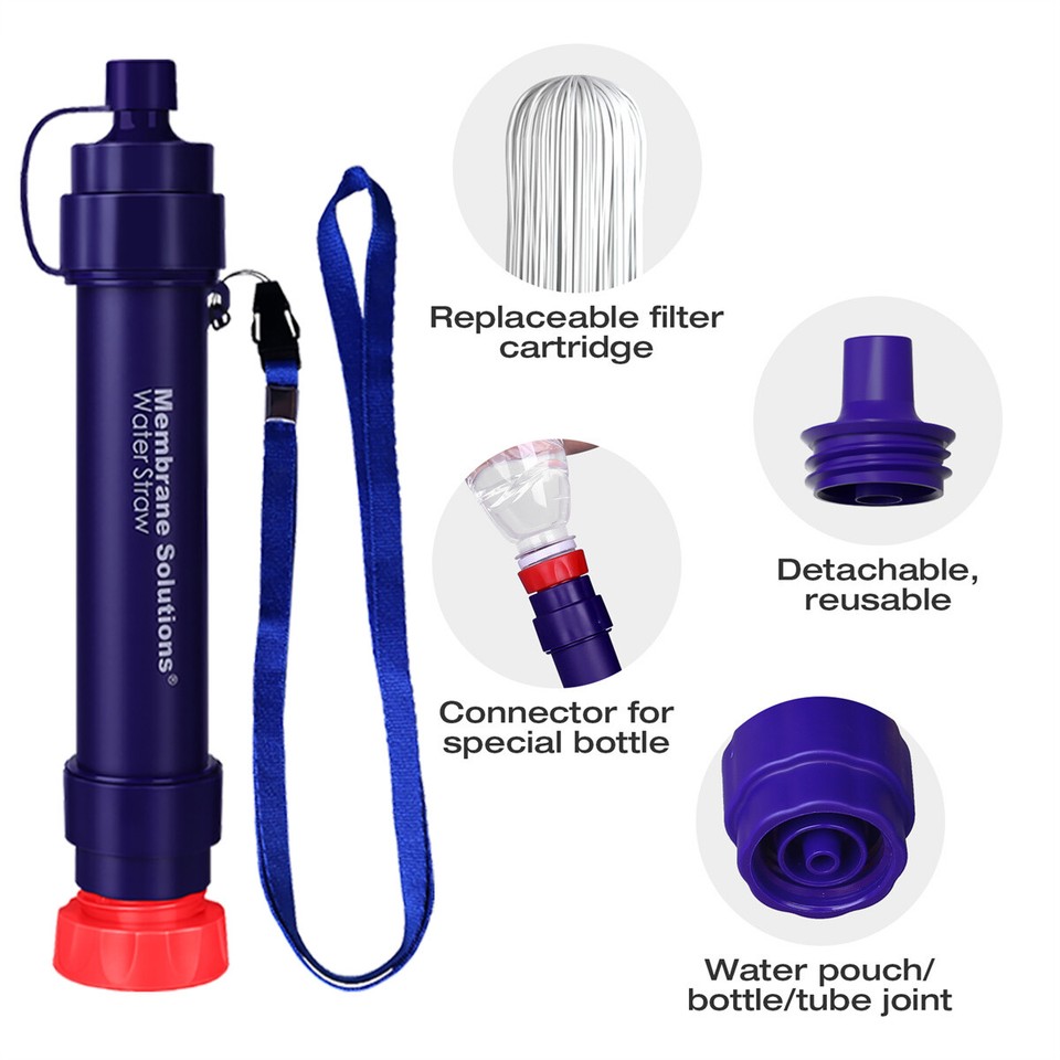 Gravity Water Filter Straw with One-Gallon Gravity-Fed Bag,for Camping ...