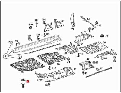 Genuine MERCEDES X222 414 C204 W168 W169 W221 W245 Grommet 0029974786 ...