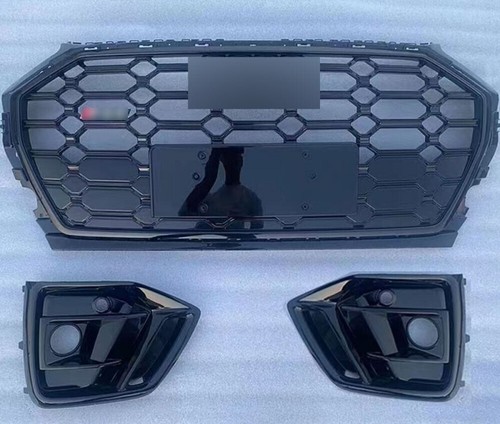 Front Bumper Grille Honeycomb Grill & Fog Light Cover Trim For Audi Q5 ...