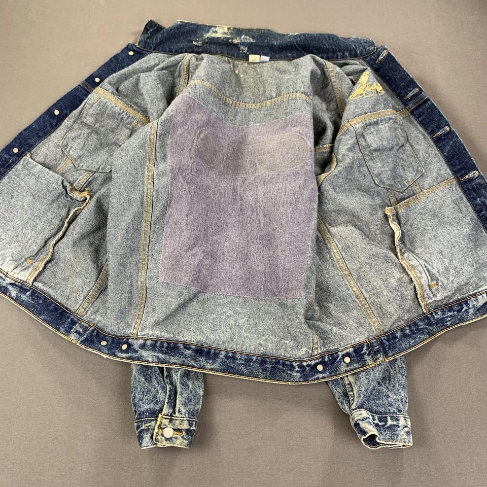 VTG Richard Petty Jacket Mens XL Blue NASCAR Embossed Denim Acid Wash ...