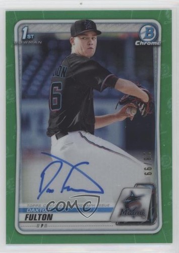 2020 Bowman Draft Chrome Picks Green Refractor /99 Dax Fulton Daxton ...