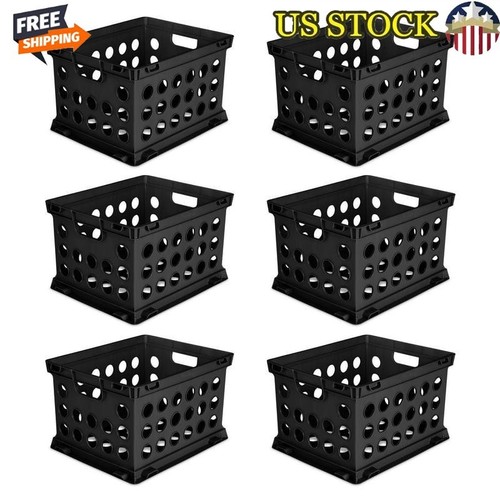 Stackable Plastic File Crate Garage Classroom Storage Integrated ...