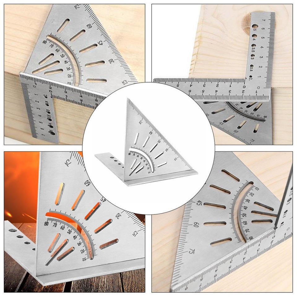 Triangular Ruler for Carpentry Steel Carpenter Woodworking Pocket | eBay UK