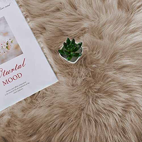 8ft Round Rug Light Brown Rugs for Bedroom Fluffy Shag 8 x 8 ft Round ...