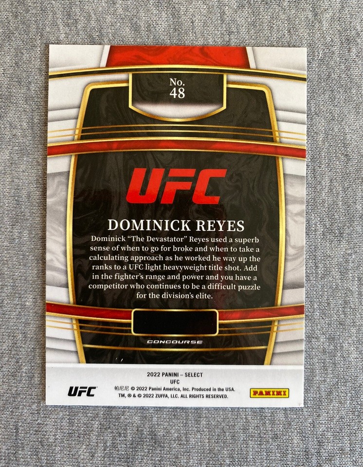 DOMINICK REYES AUTOGRAPH 2022 UFC PANINI SELECT TRADING CARD #48 | eBay