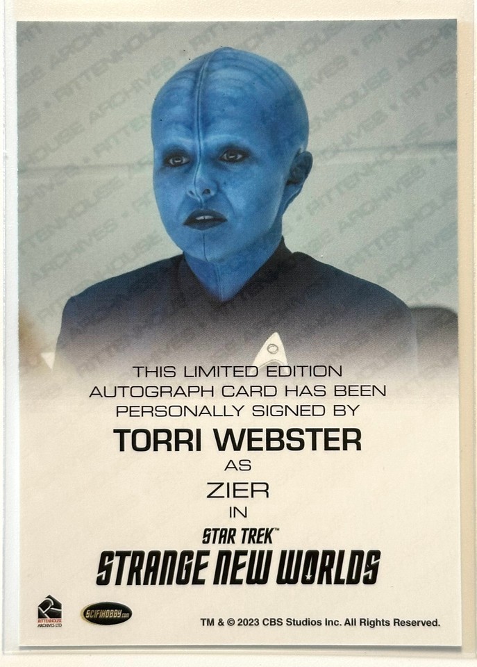 Torri Webster Full Bleed Autograph, Star Trek Strange New Worlds Season ...