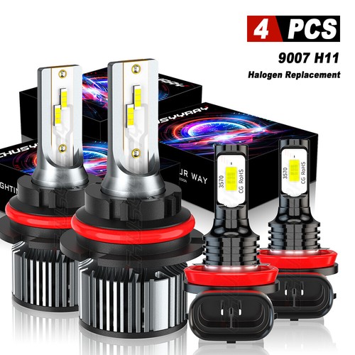 LED Headlight Dual Bulbs Kit+Fog Light 600K Lamp for Chevy Cobalt 2005 ...
