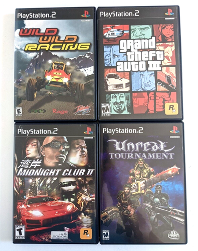 PS2 4 Game Lot Playstation 2 Grand Theft Auto Driving Racing Unreal ...