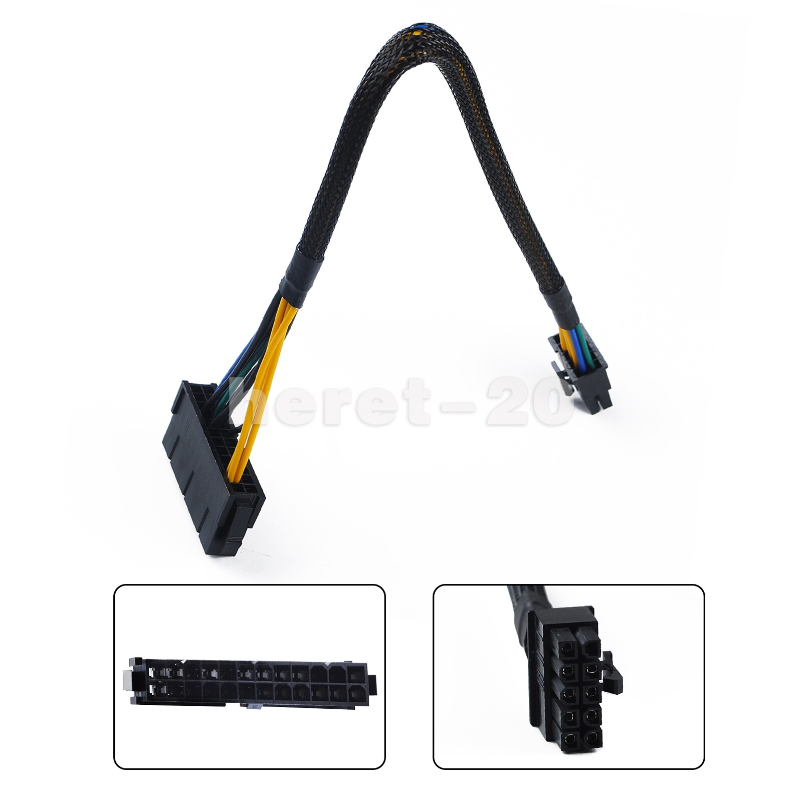 24 Pin to 10 Pin ATX PSU Sleeved Adapter Cable for IBM / Lenovo Desktop ...