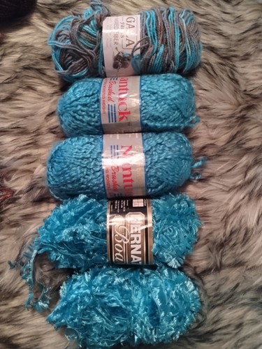 Burnett Nantuck Gala Mixed Lot 5 Skeins Parakeet Turquoise Specialty ...