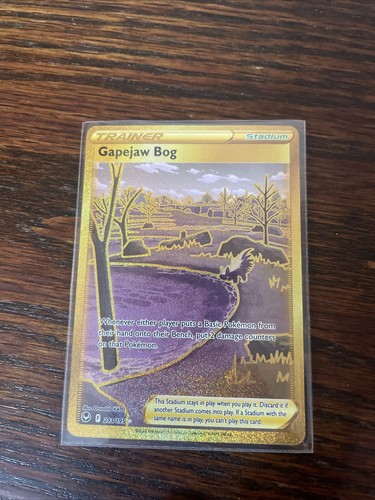 2022 POKEMON SILVER TEMPEST GAPEJAW BOG 213 - FULL ART GOLD SECRET RARE ...