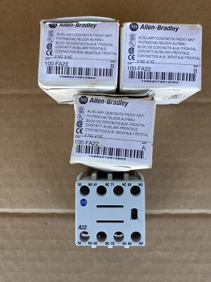NEW GENUINE ALLEN-BRADLEY 100-FA22 SER A AUXILIARY CONTACTS FRONT MNT ...