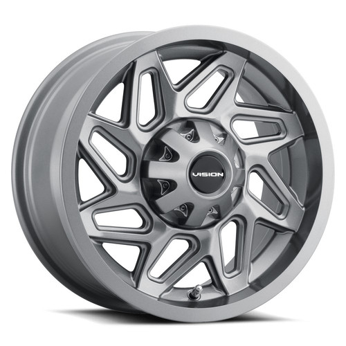 14x7 Vision ATV/UTV 361 Spyder UTV Gunmetal Wheels 4x110 (2.5mm) Set of ...