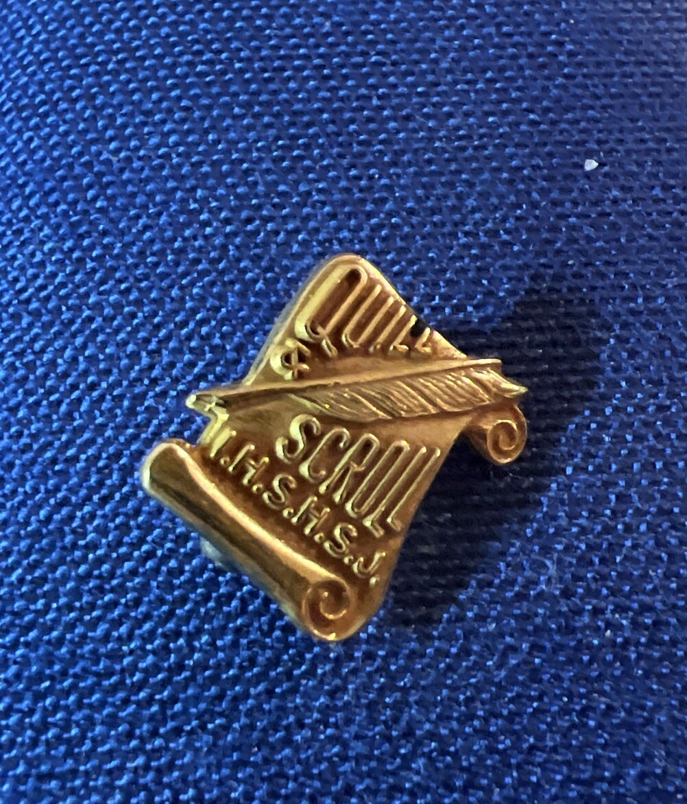 1/20 12K GF Gold Filled Quill & Scroll IHSHSJ Vintage Tie Tack Lapel ...