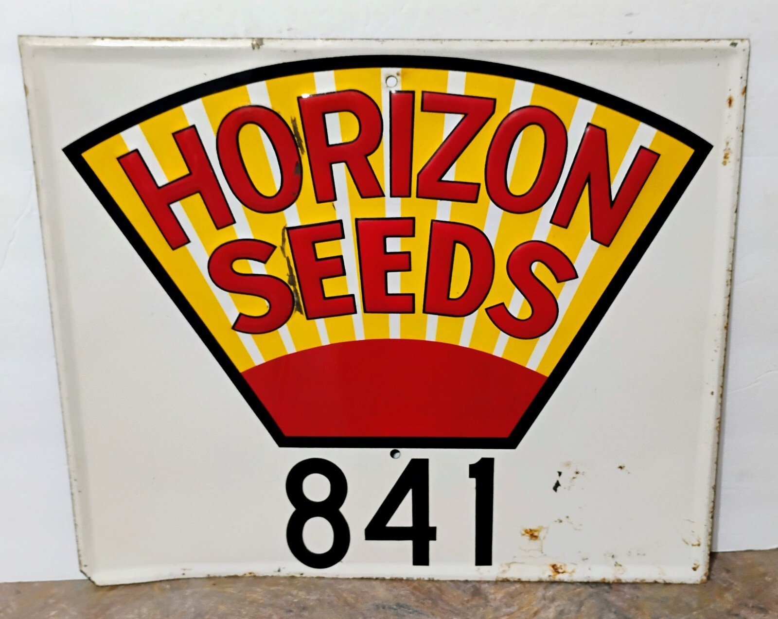 RARE 1950s? "HORIZON SEEDS" HYBRIDS Embossed Metal SIGN....L@@K! | eBay
