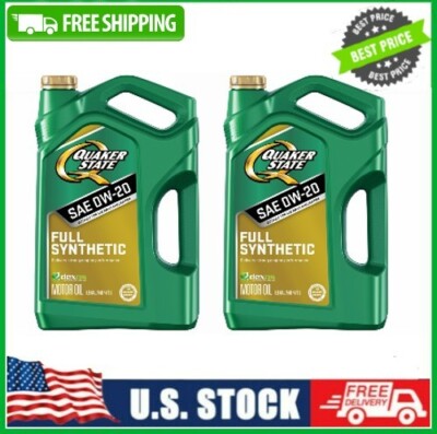 2 PACK Quaker State Full Synthetic 0W-20 Motor Oil, 5-Quart | eBay