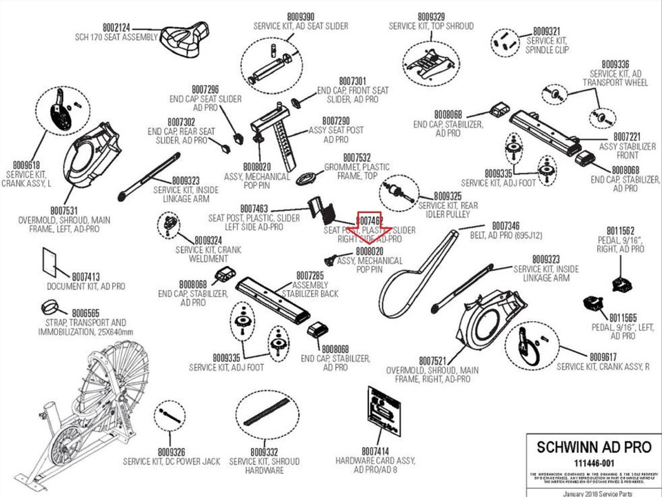 Octane Schwinn Fitness Stationary Bike Mechanical Pop Pin Assembly ...