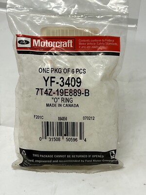 6 NEW UNOPENED PCS FORD MOTORCRAFT YF-3409 "RING" O-RING, BLACK, 7T4Z ...