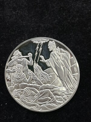 St Patrick Lights the Paschal Fire in 433 AD 999 Fine Silver Religious ...