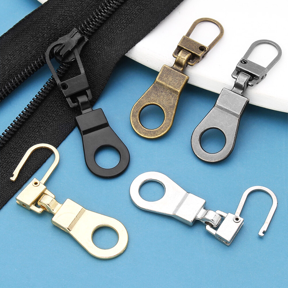 10pcs Metal For Clothing Tab Jackets Zipper Pull Small Hole 5 Colors ...