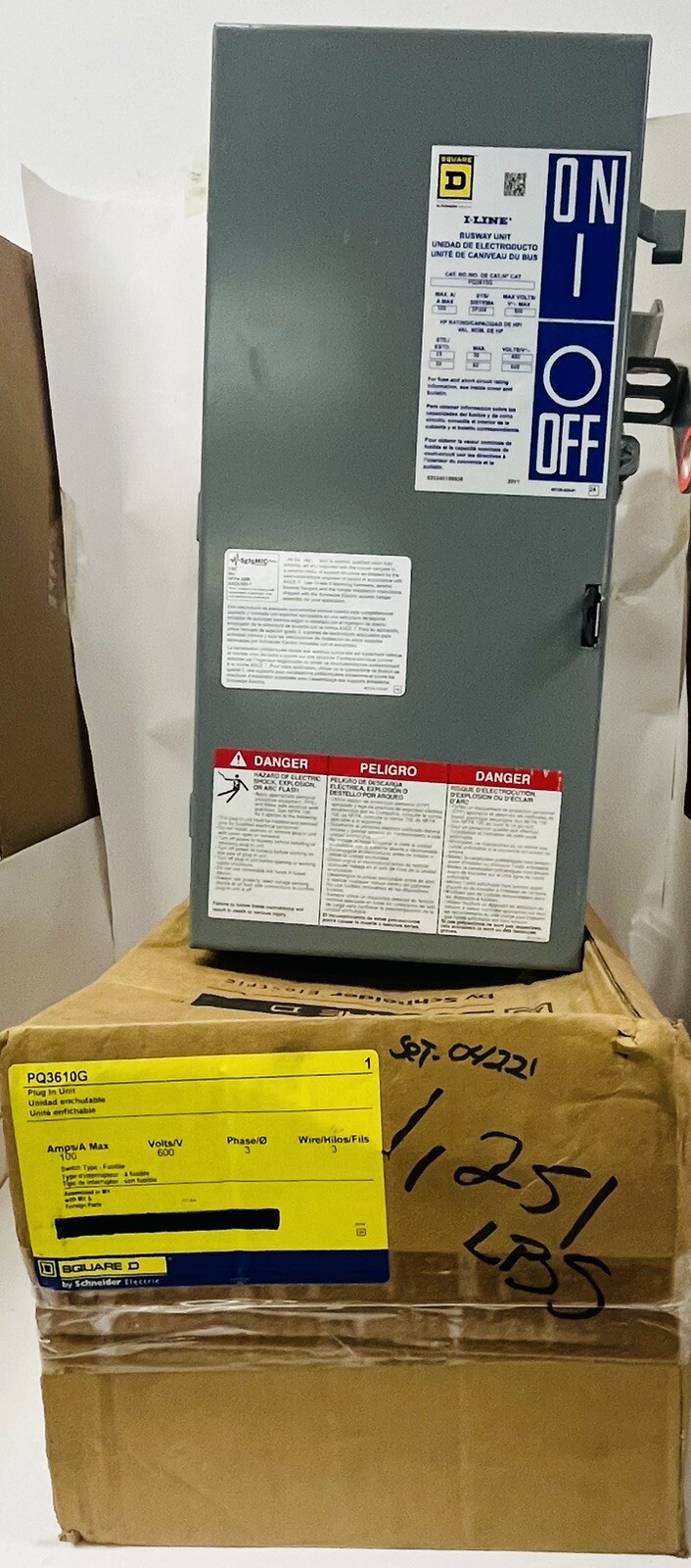 Купить Ибей | SQUARE D MODEL NO. PQ3610G BUSWAY I-LINE FUSIBLE PLUG ...