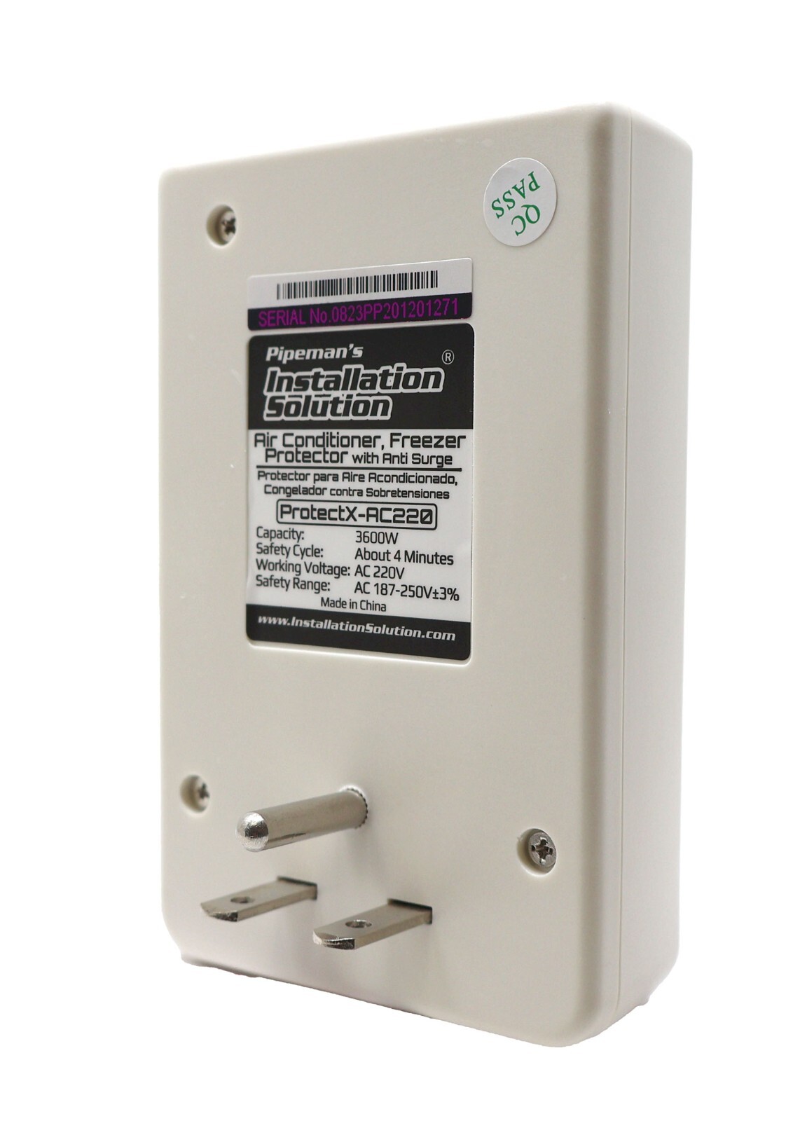 Pipeman's Installation Solution PROTECTX-AC220 1-Outlet Surge Brownout ...