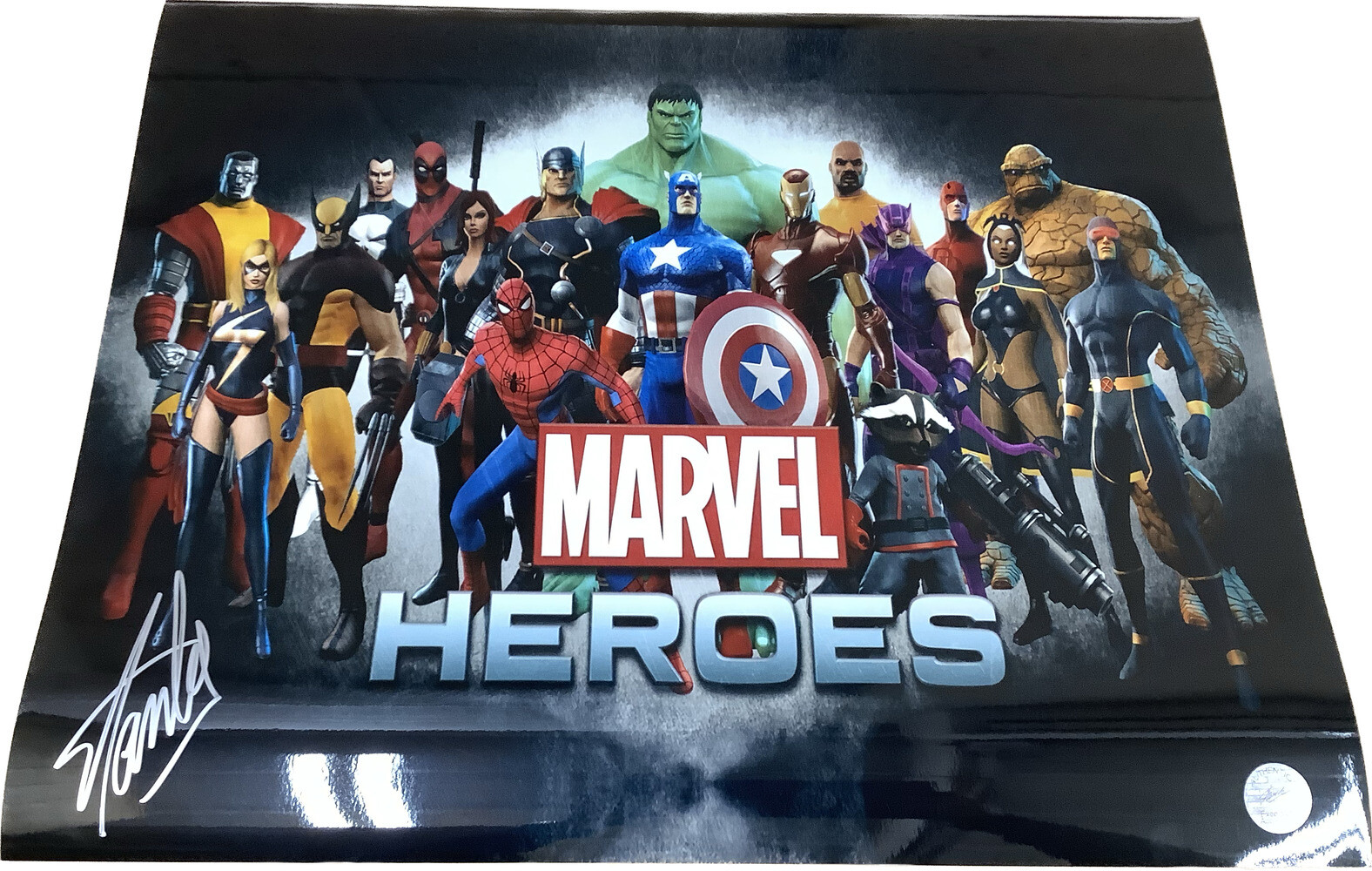 Marvel Heroes Poster Signed by Stan Lee - Authentic Collectible ...