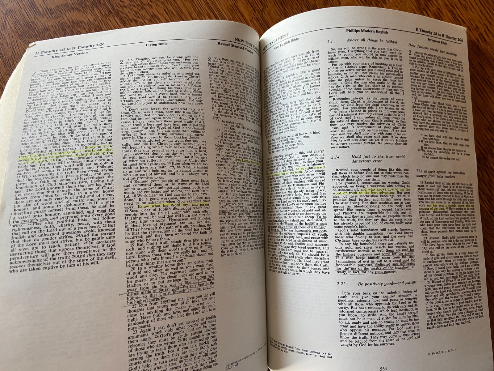 The Six Version Parallel New Testament Christian Life Edition Bible KJV ...