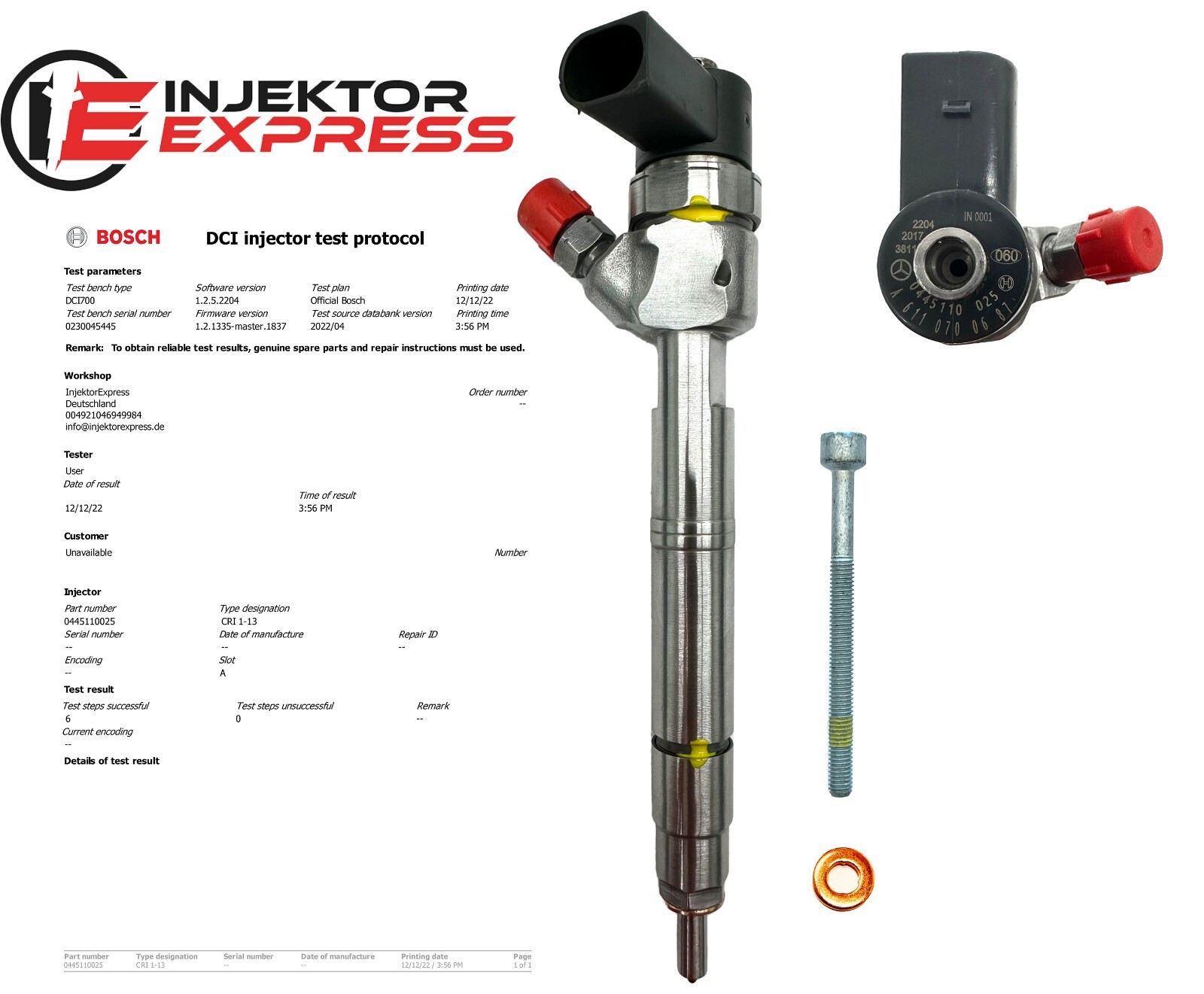 Mercedes CDI C-KLASSE Einspritzdüse Injektor A6110700687 0445110025 | eBay