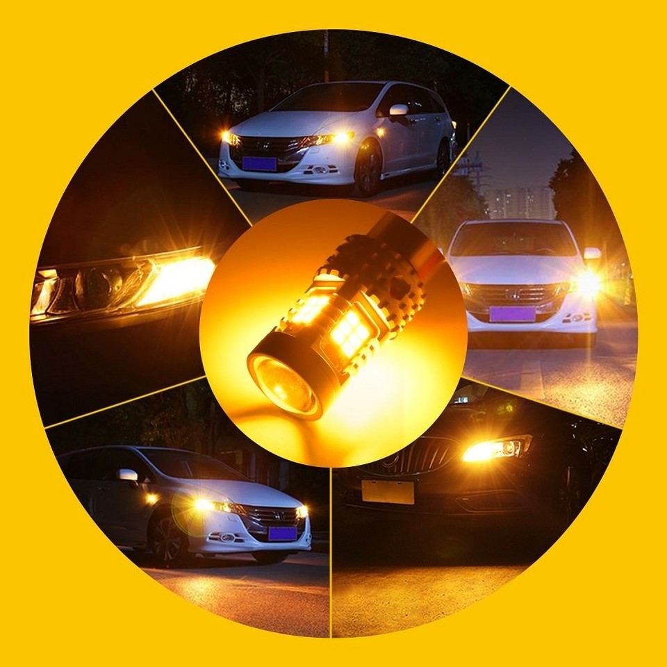 US AUXITO Amber 1156 LED Bulbs Turn Signal Light No Hyper Flash Canbus ...