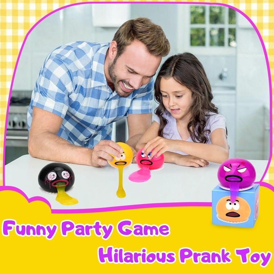 4 Pack Puking Sucking Fidget Toy Slime Ball, Vomiting Stress Balls ...