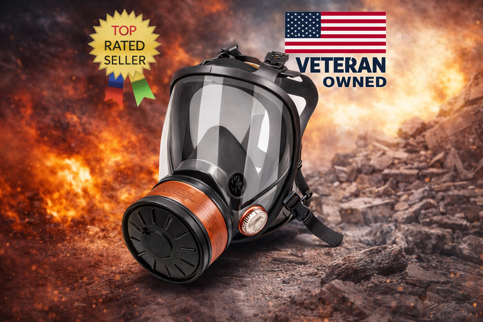Full Face Gas Mask w/ 40MM Filter – Smoke, Riot & Emergency ...