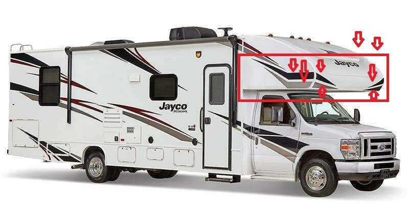 LARGE GRAPHIC KIT SET DECALS BLACK GREY SILVER BURGUNDY JAYCO COACHMEN ...