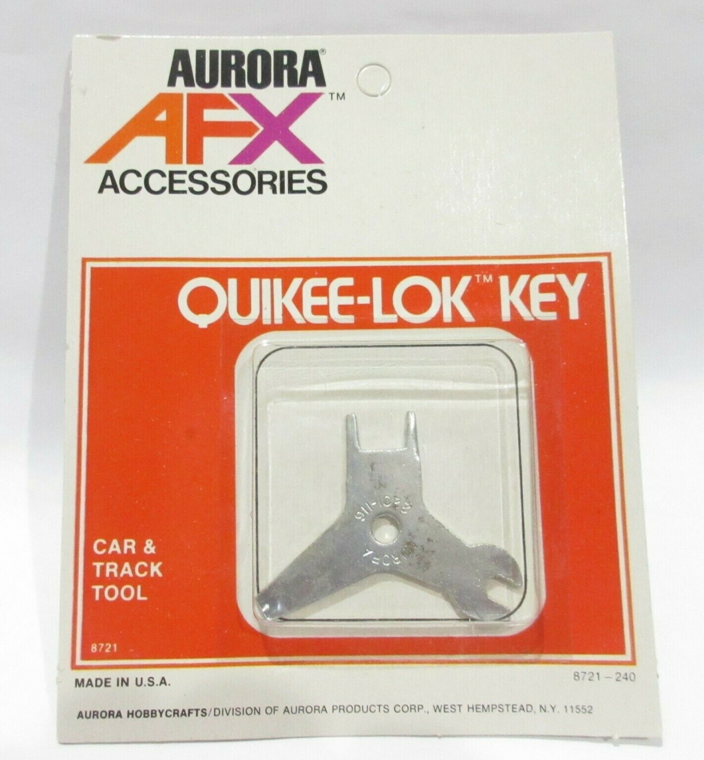 AURORA AFX SLOT CAR HO ( 1 QUIKEE LOK KEY CAR & TRACK TOOL #8721-240 ...