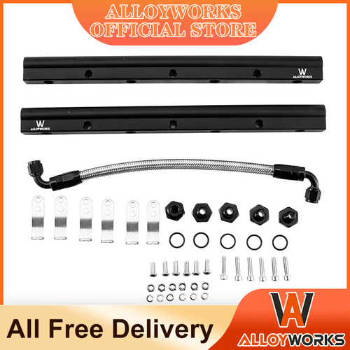 Billet Fuel Rail Kit For LS LS1 LS2 LS3 LS6 Intake Manifold 6 AN W ...