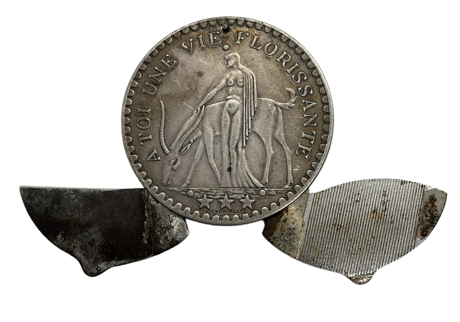 Hickok Coin Style Knife 2 Bladed Made US Hickok Plate Toi Une Vil ...