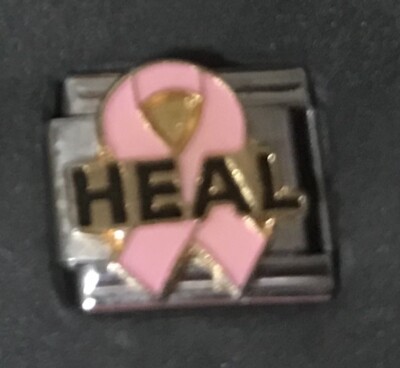 Breast Cancer Pink Ribbon Heal Enamel WHOLESALE ITALIAN CHARM 9MM K52 ...