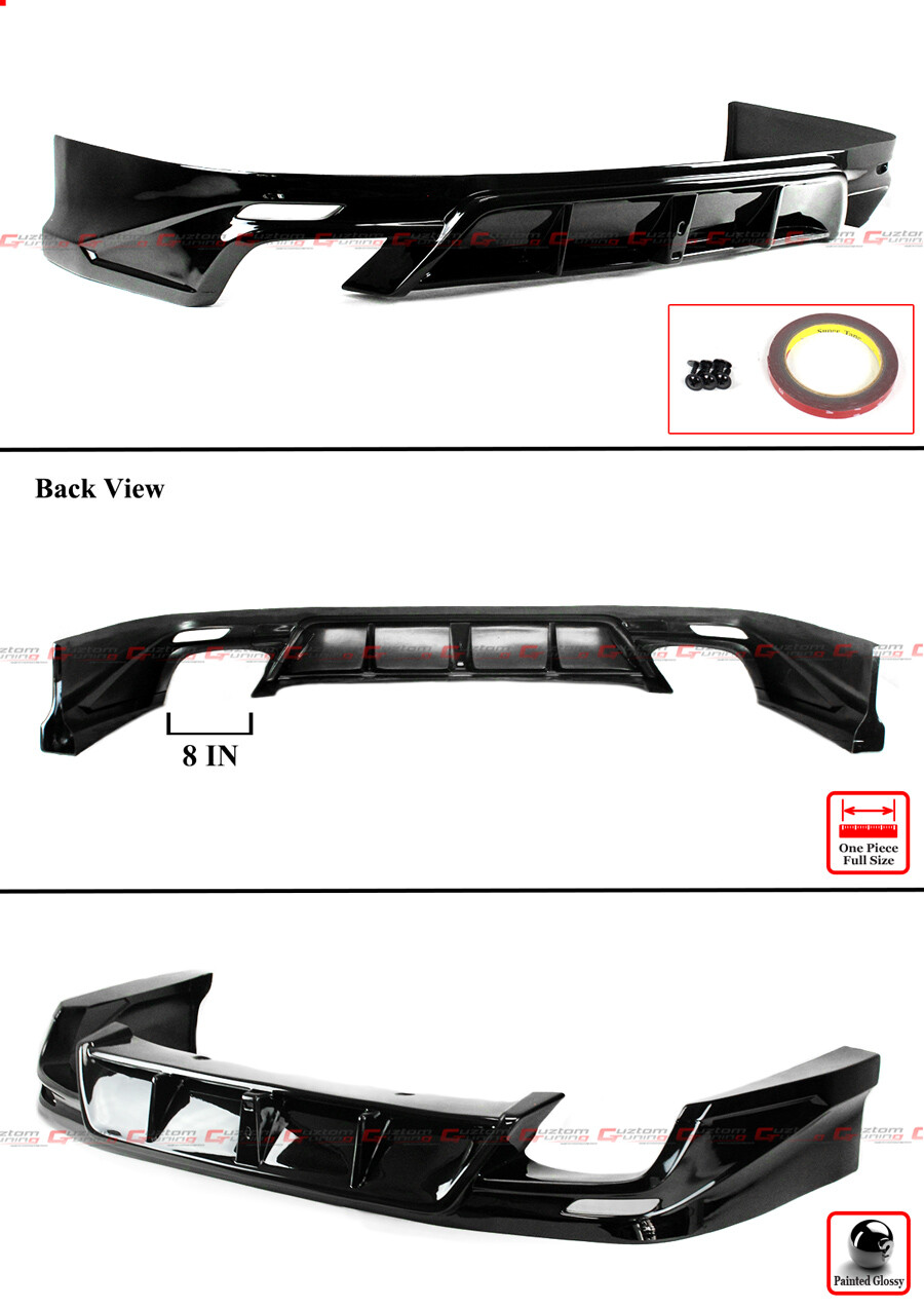FOR 2018-2024 TOYOTA CAMRY SE XSE YOFER V1 LED GLOSS BLACK REAR BUMPER ...