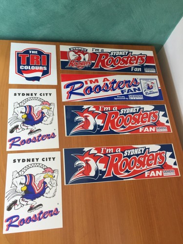 Vintage Sydney Roosters Set of 7 Car Bumper Decals / Stickers / Logos ...