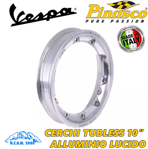 Wheel Chrome-Plated Tubeless Dismountable Pinasco Piaggio Vespa 50 R L ...