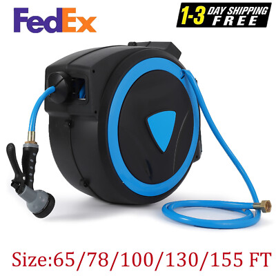 Retractable Garden Hose Reel, 65/78/100/130/155 Ft Wall Mounted Hose ...