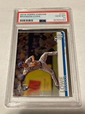 2019 Topps Chrome Rookie Card Brandon Lowe #151 RC PSA 10 Tampa Bay ...