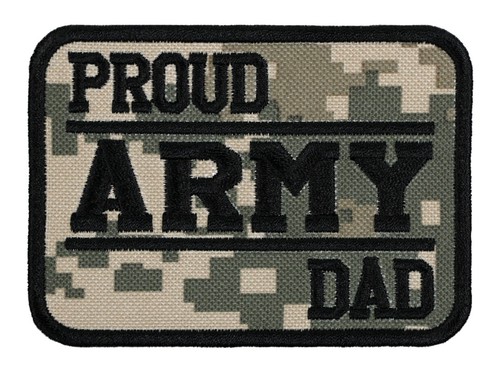 Proud Army Dad Embroidered Patch Digital Camo/Black Iron-On Sew-On Hat ...