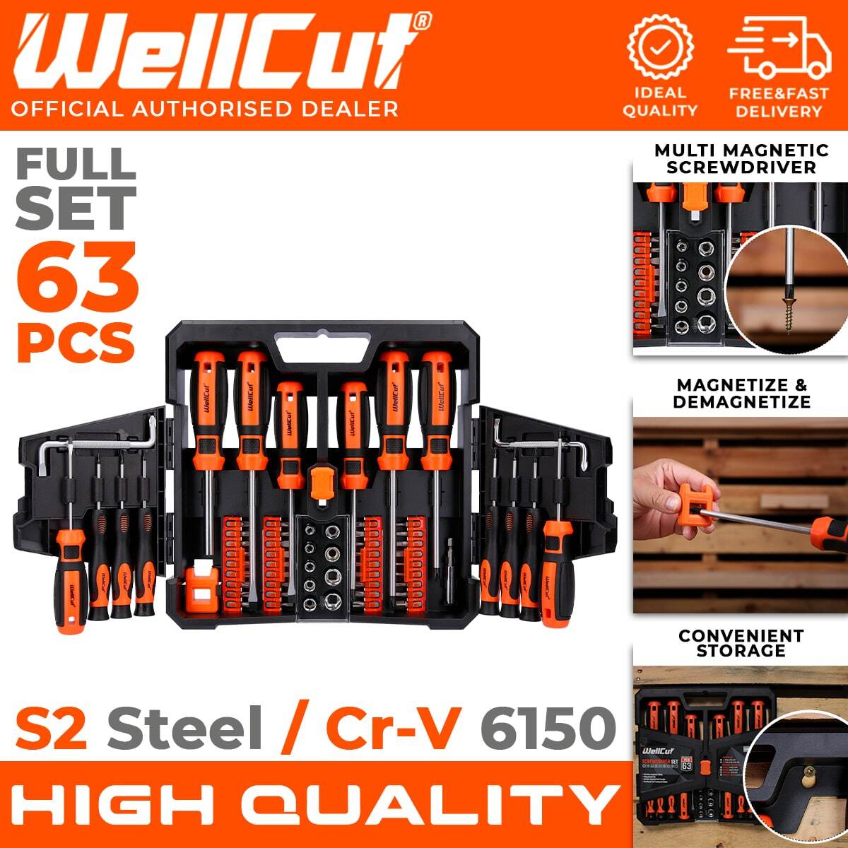 Socket Set+Magnetic Screwdriver Ratchet Set Bits Repair Kit Including ...