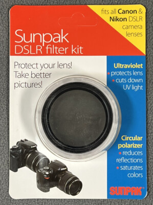 Sunpak DSLR Filter Kit Ultraviolet Circular Polarizer New in Package ...