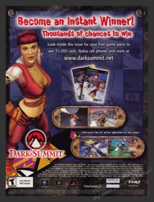 Dark Summit Instant Winner 2000s Video Game Print Advertisement 2001 | eBay