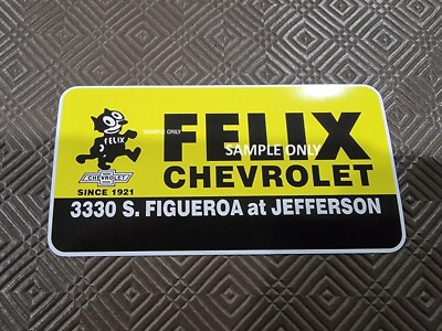 FELIX CHEVROLET DEALERSHIP DECAL STICKER WINDOW STICKER | eBay Australia