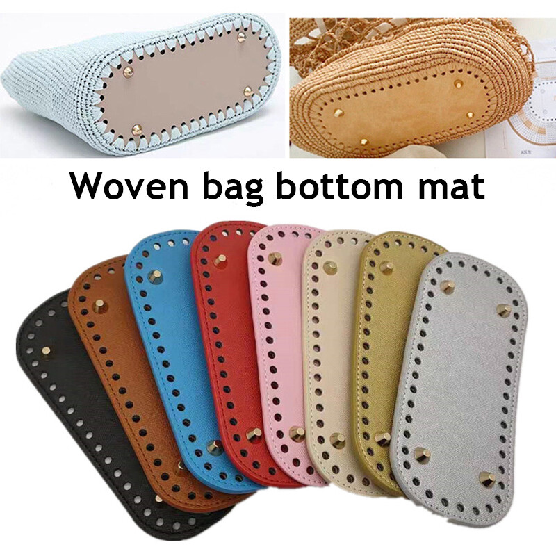 PU Leather Long Oval Pad With Holes Bag Bottom DIY Knitting Handbag ...